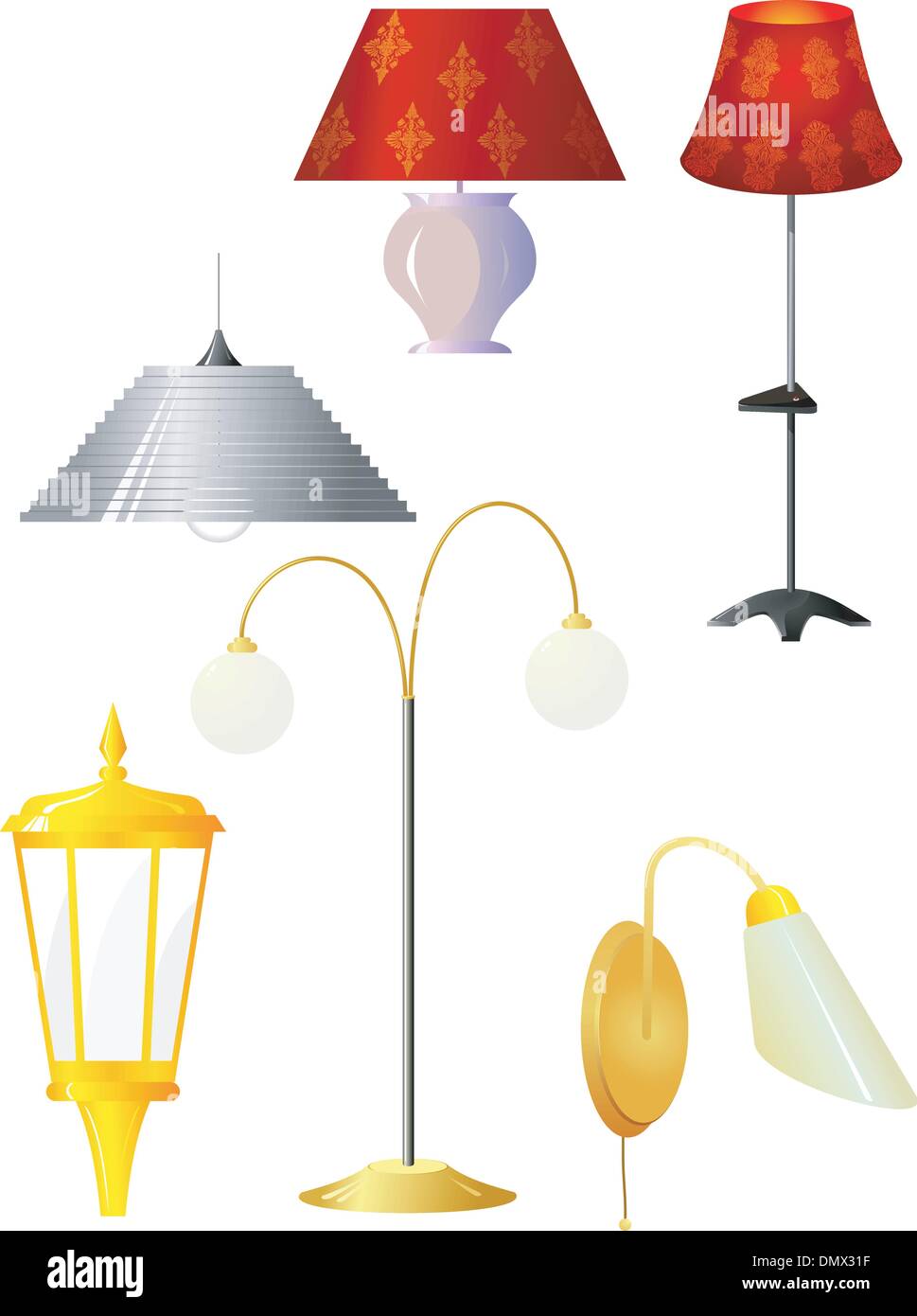 Collection of vector illustrations of lamps Stock Vector Image & Art ...