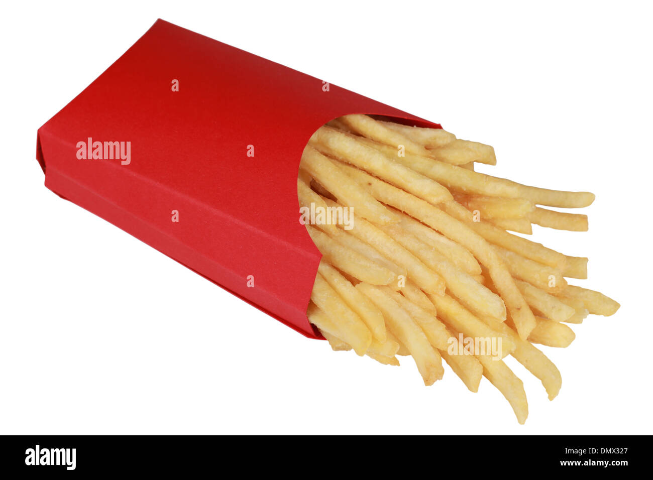 French fries in a box, isolated on a white background Stock Photo - Alamy