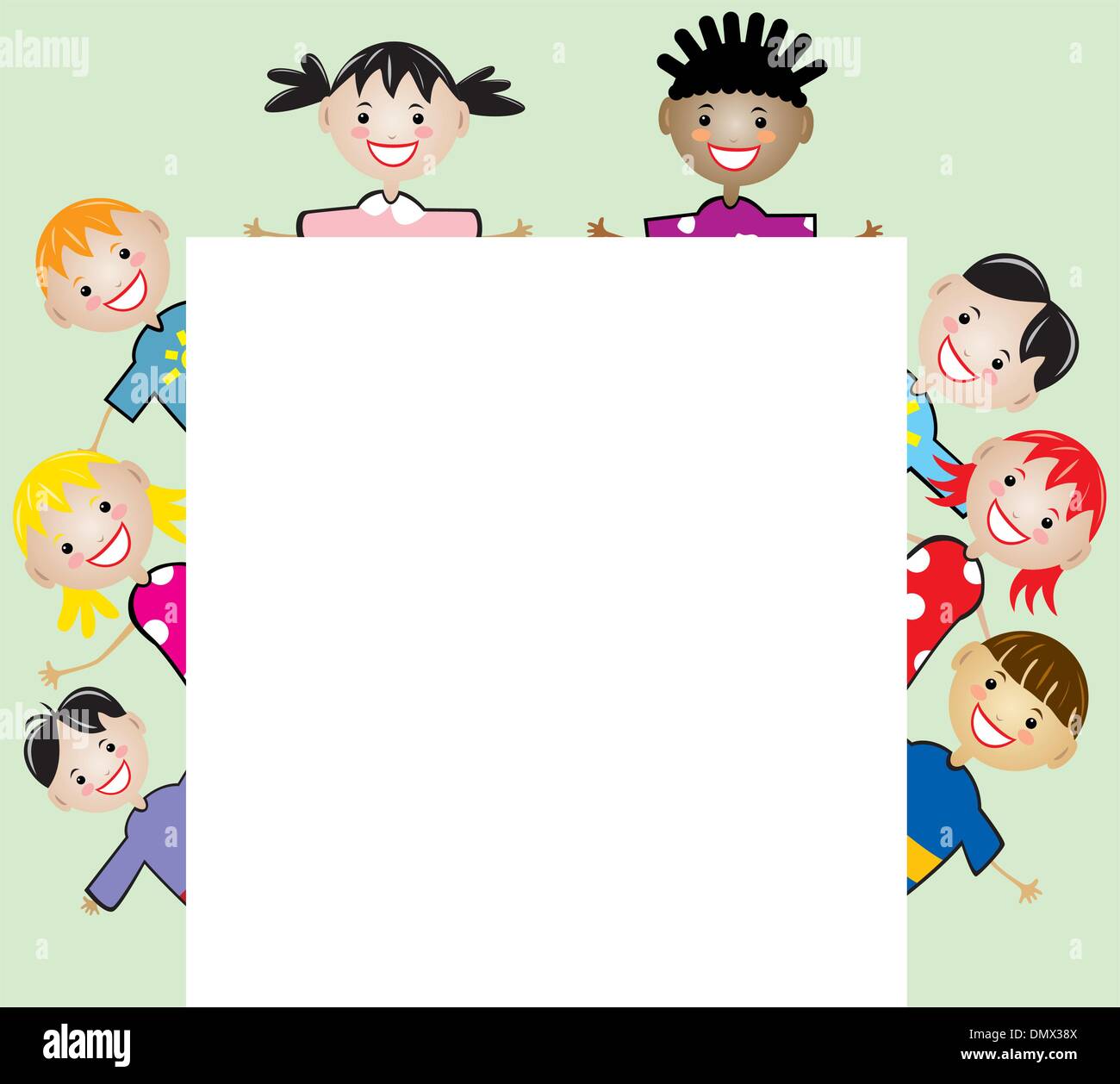 vector young children holding blank paper Stock Vector Image & Art - Alamy