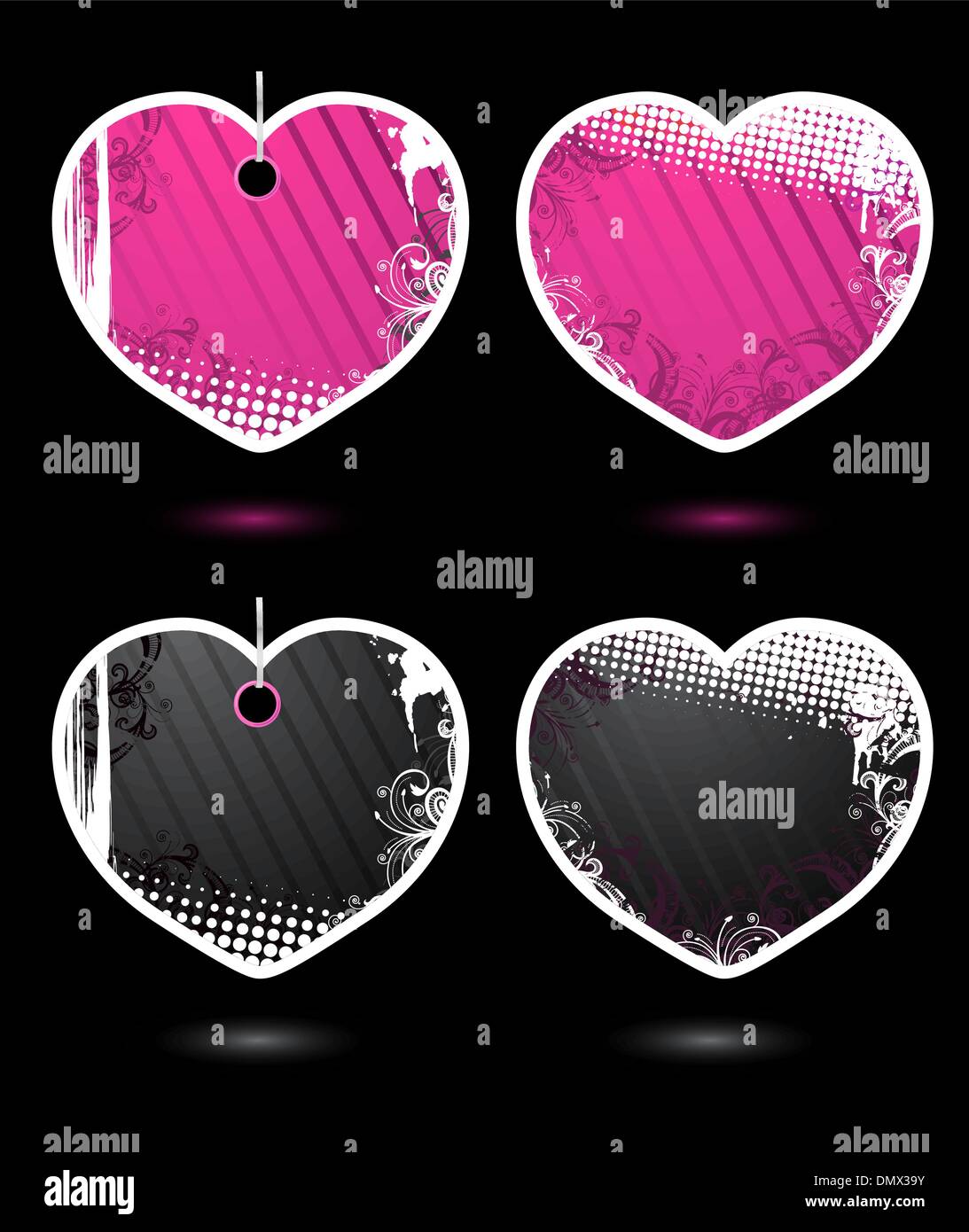 Set of vector heart-shaped labels Stock Vector Image & Art - Alamy