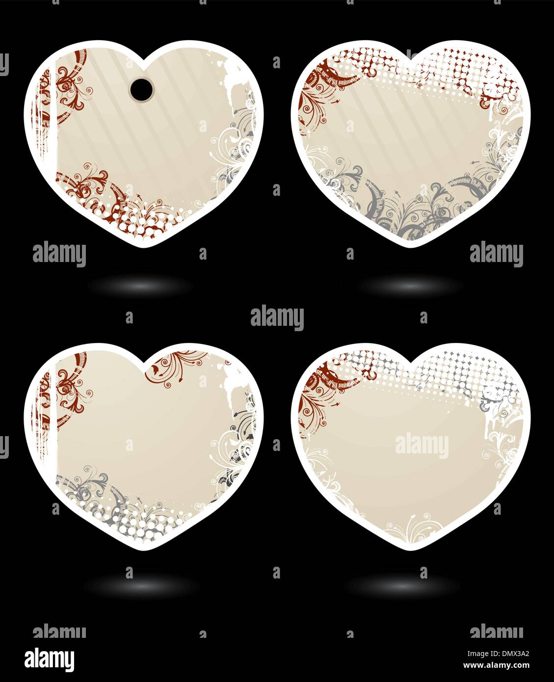 Set of vector beige heart-shaped labels Stock Vector Image & Art - Alamy