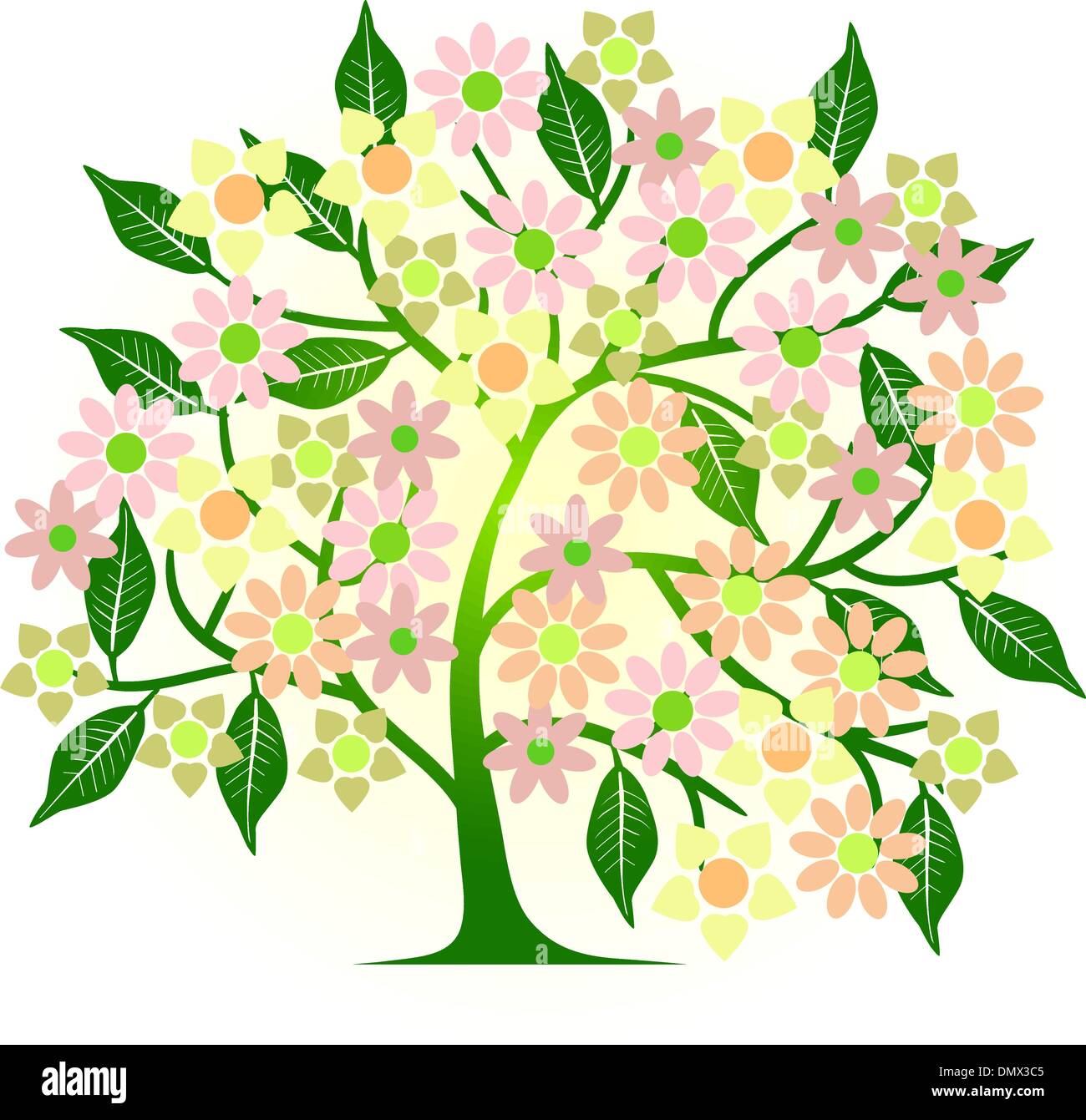 abstract tree with flowers Stock Vector Image & Art - Alamy