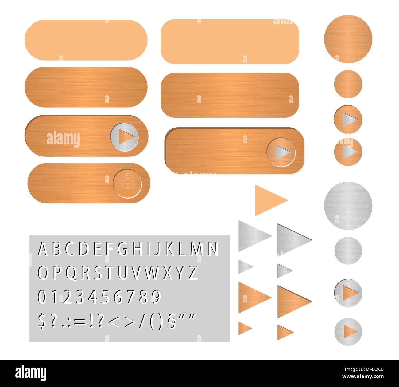 vector buttons polished copper Stock Vector Image & Art - Alamy