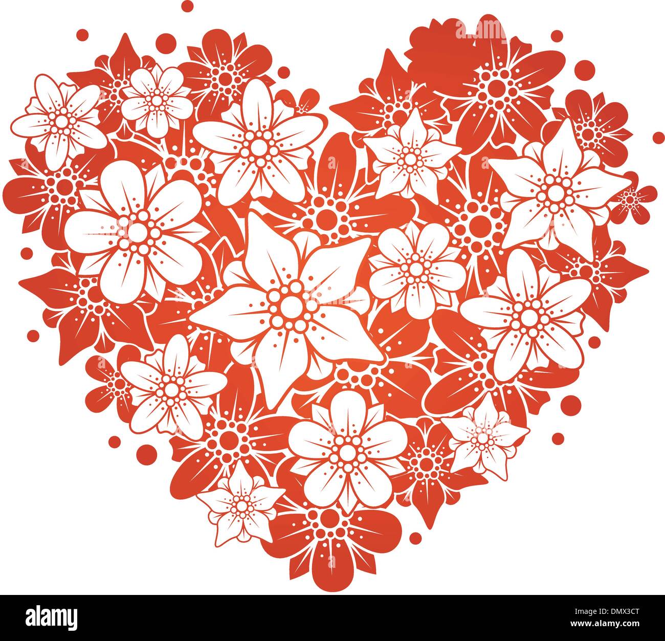 Red floral heart Stock Vector Image & Art - Alamy