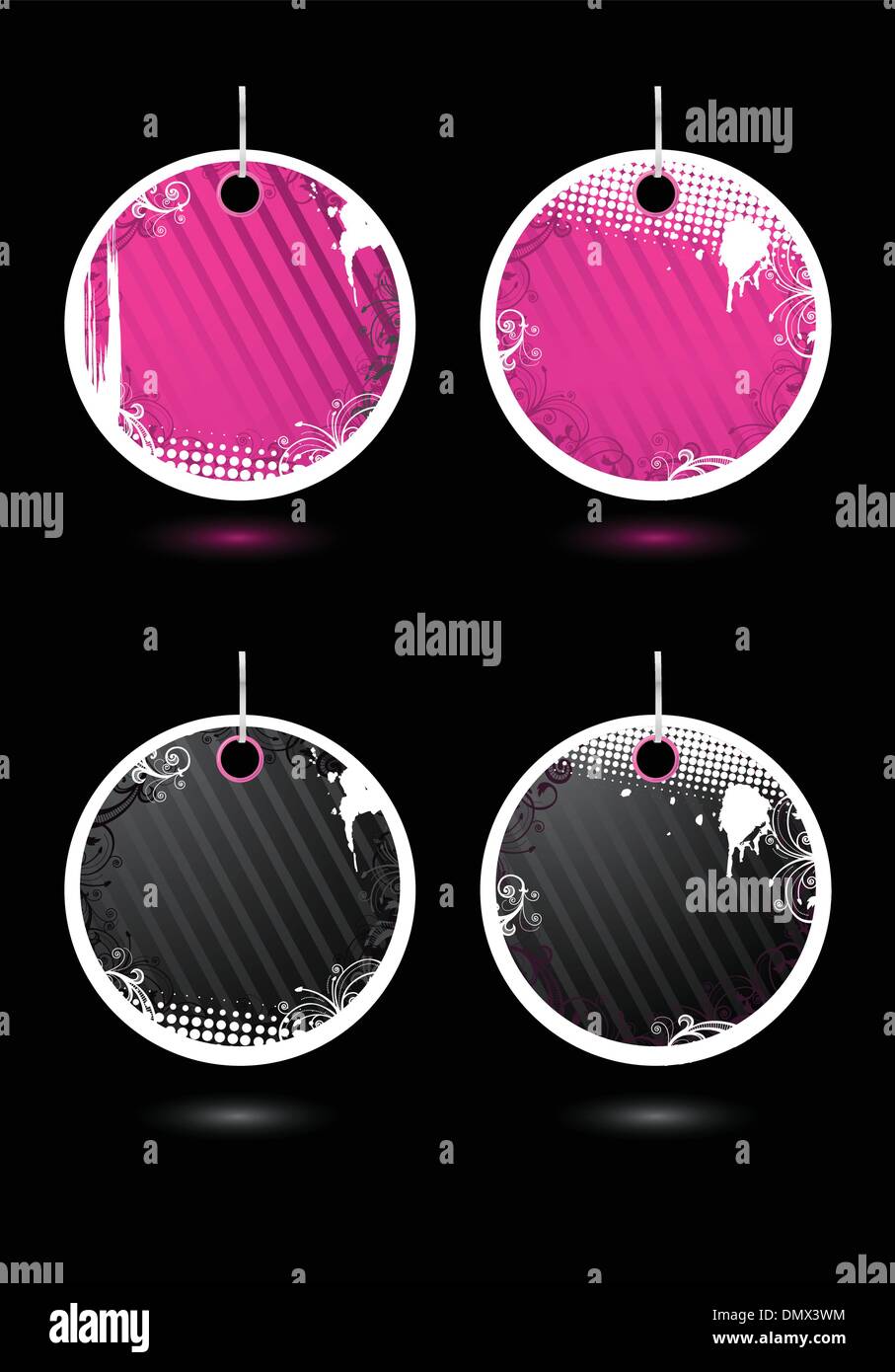 Vector set round decorative Stock Vector Images - Alamy
