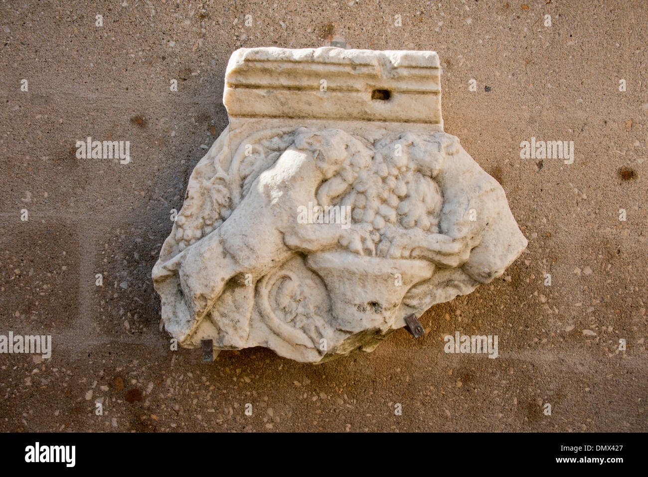 Greece, Corinth, Ancient Corinth. Detail of carved lions Stock Photo ...