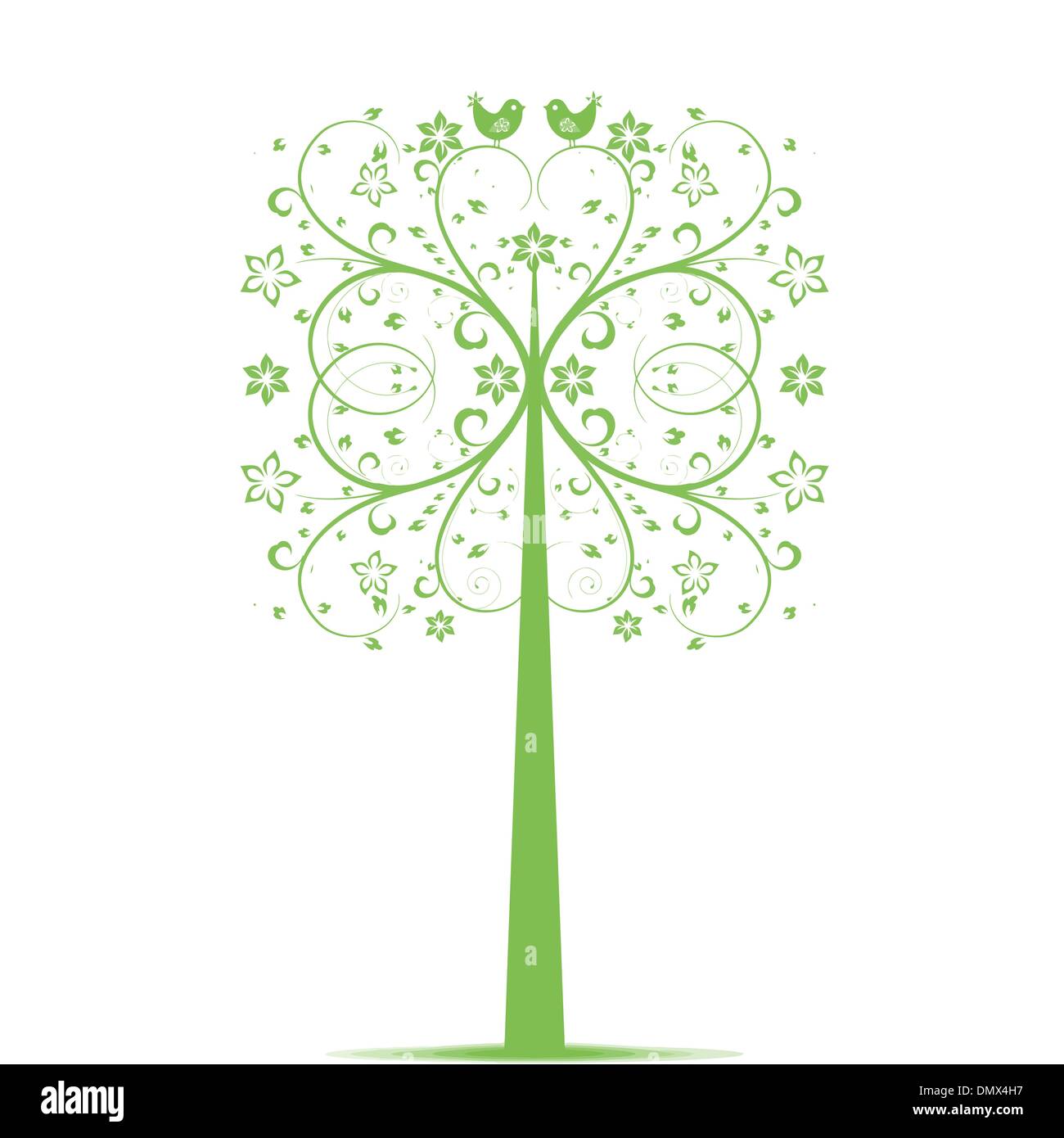 Art Tree and Birds Stock Vector Image & Art - Alamy