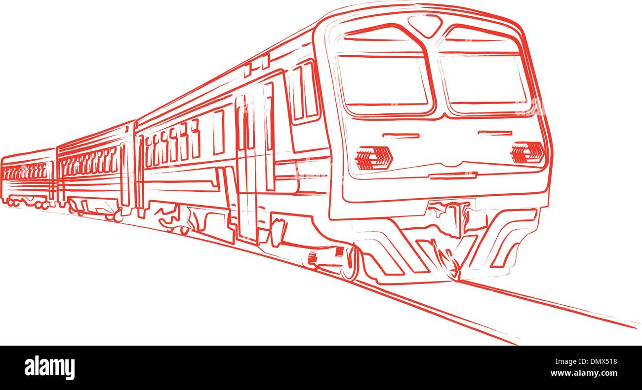 Drawing train Stock Vector Images - Alamy