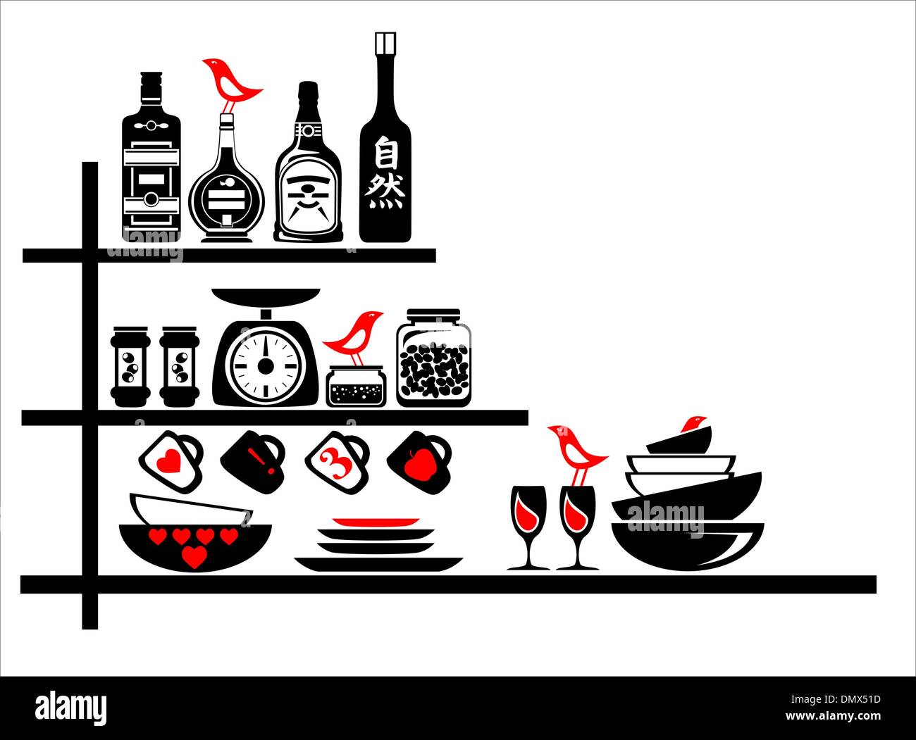 Wall to wall shelves Stock Vector Images - Alamy