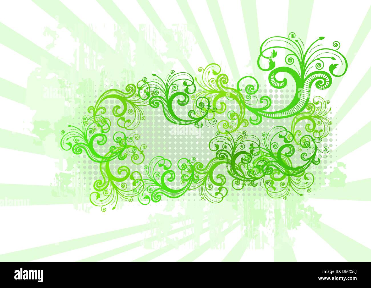 Vector illustration of green frame with patterns Stock Vector Image ...