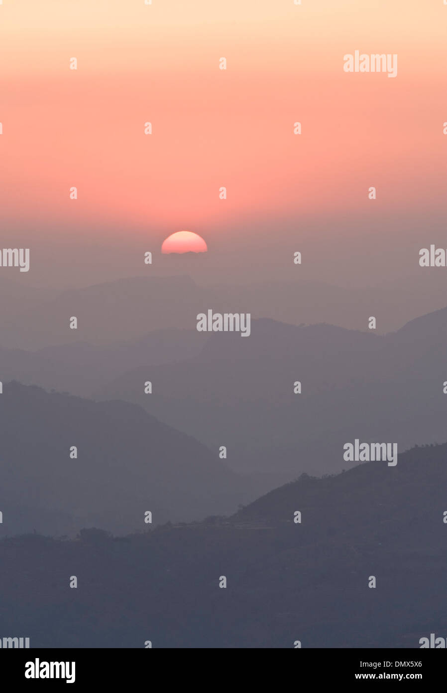 Sunset view from Gorkha, The Western Hills, Nepal Stock Photo - Alamy