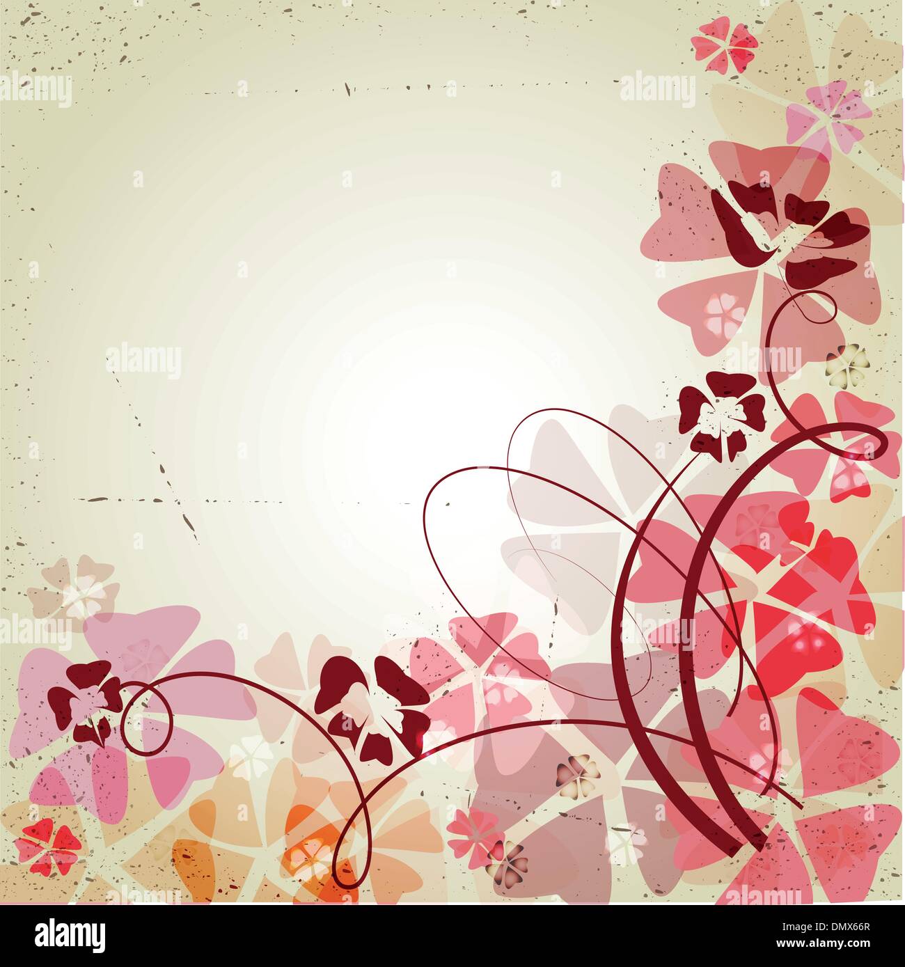 Retro background with color flowers Stock Vector Image & Art - Alamy