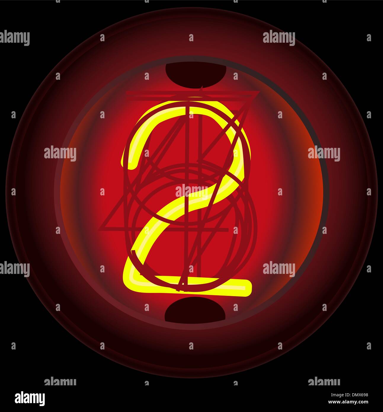 Digit 2 (two). Nixie tube indicator Stock Vector Image & Art - Alamy