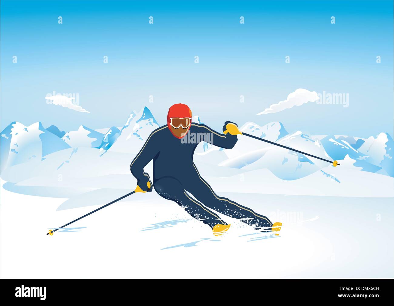 Alpine skiing race slalom Stock Vector Images - Alamy