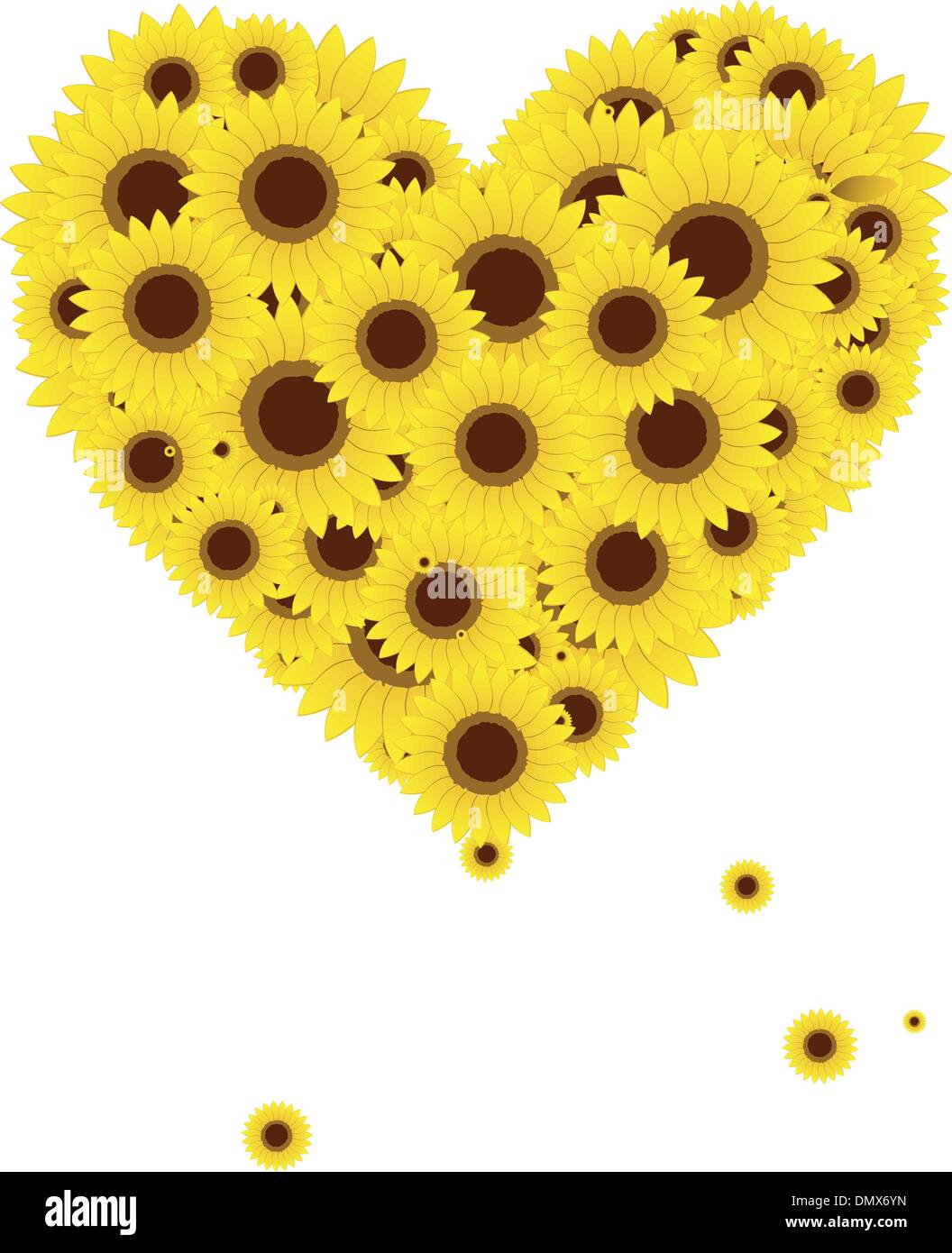 Sunflowers heart shape for your design, summer Stock Vector Image & Art ...