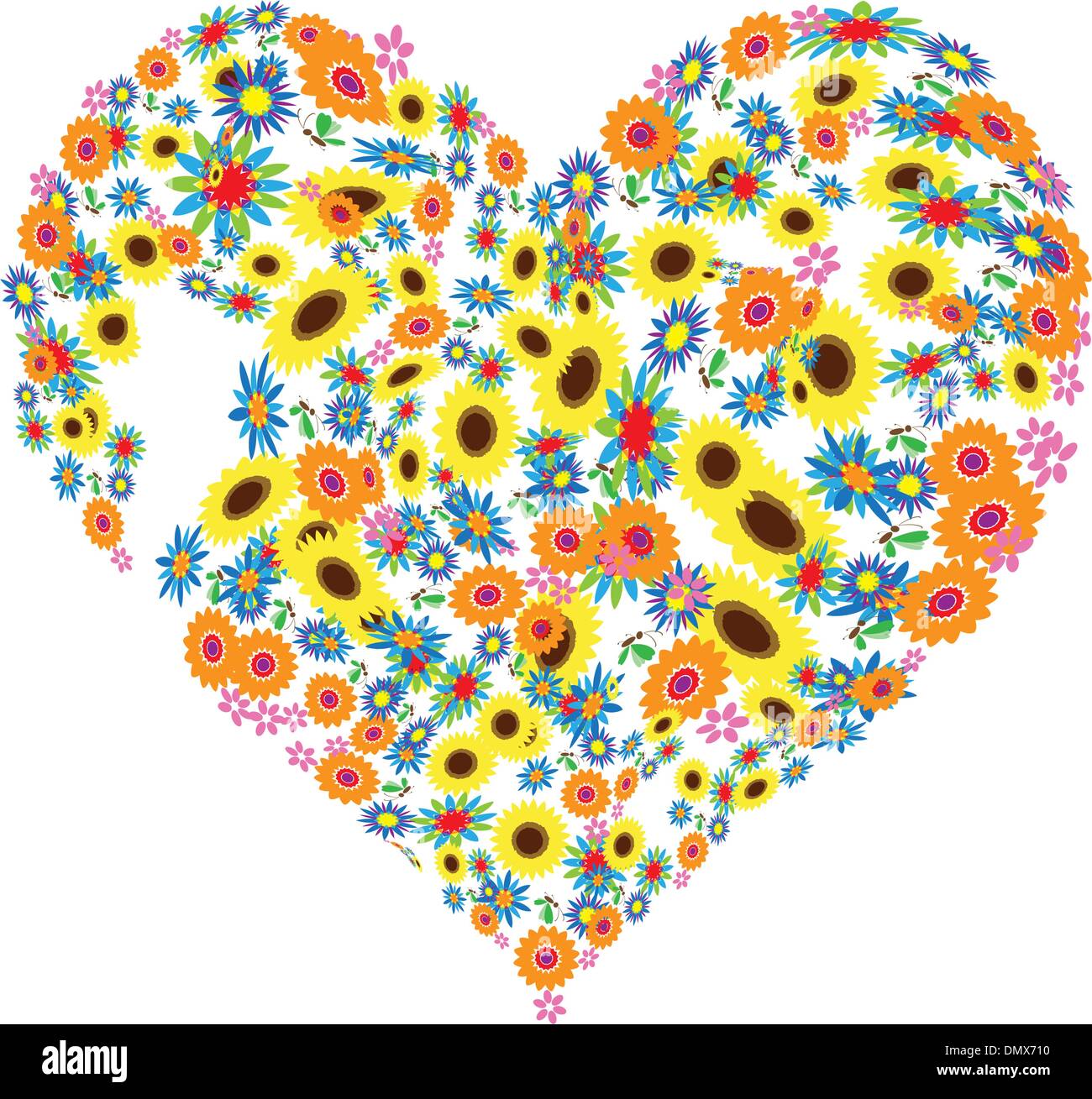 Floral heart shape design Stock Vector Image & Art - Alamy