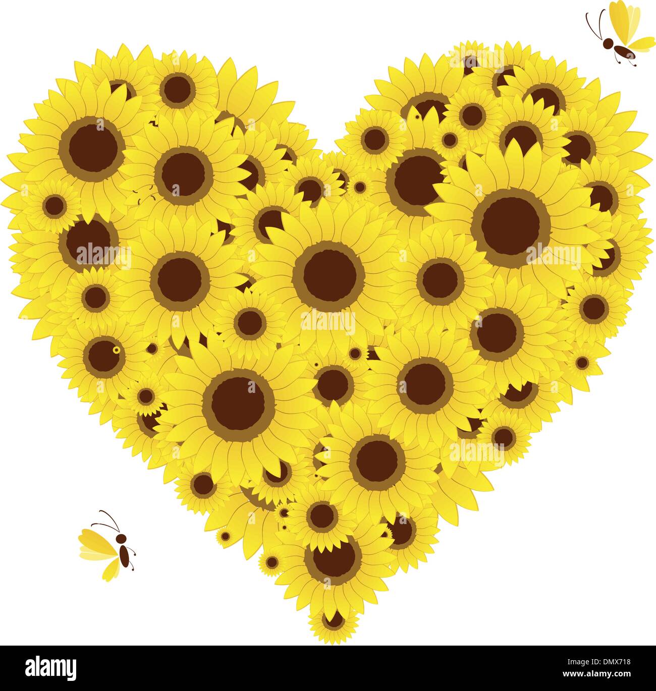 Heart shape with sunflowers for your design Stock Vector Image & Art ...