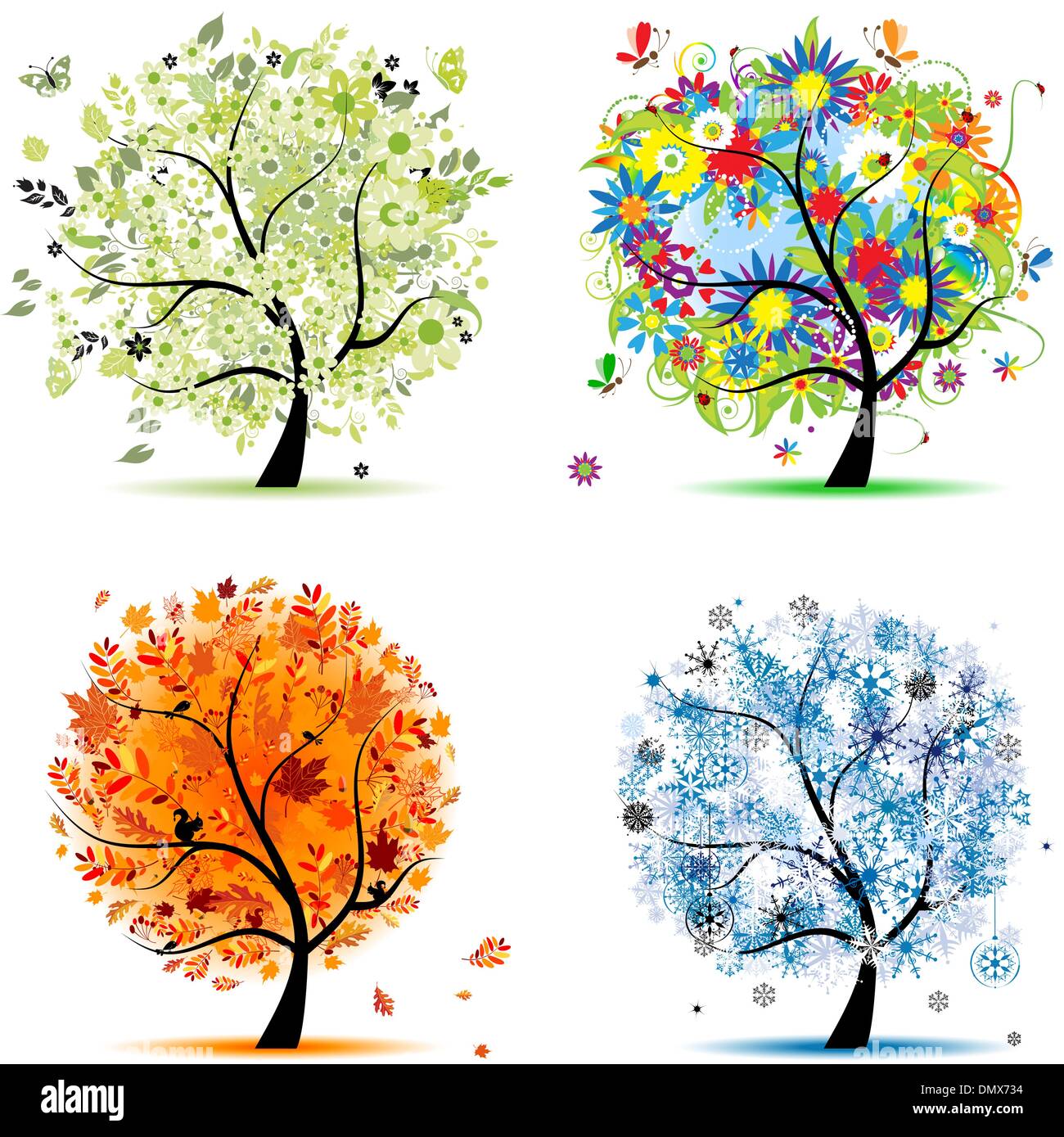 Four seasons spring summer autumn High Resolution Stock Photography and ...