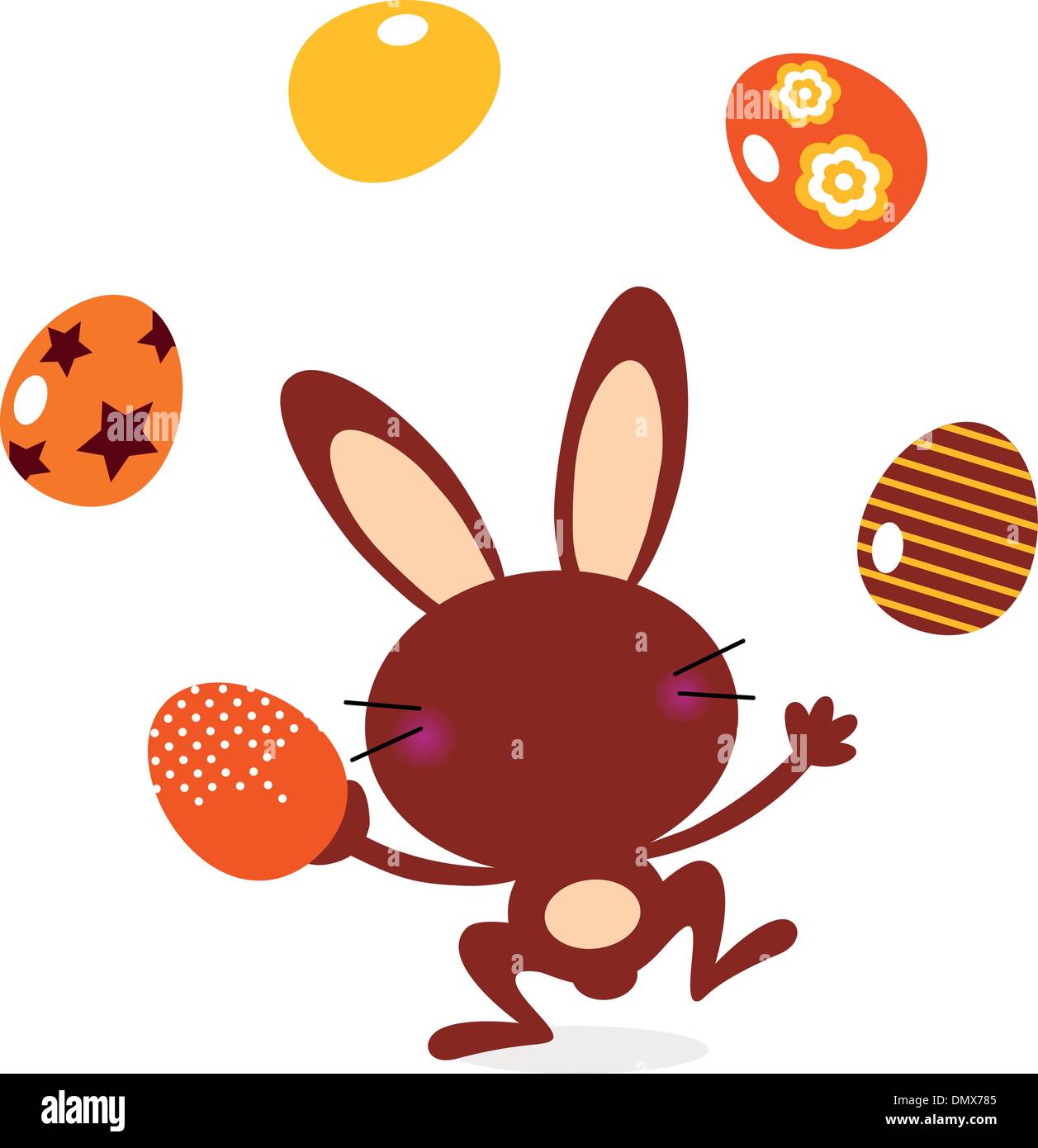 Cute jumping bunny juggling with eggs Stock Vector Image & Art - Alamy