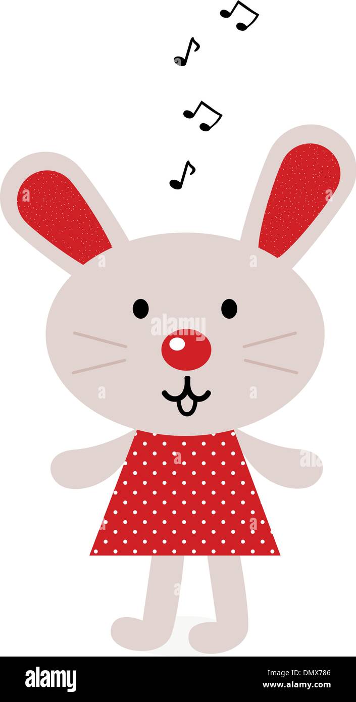 Red easter singing bunny isolated on white Stock Vector Image & Art - Alamy