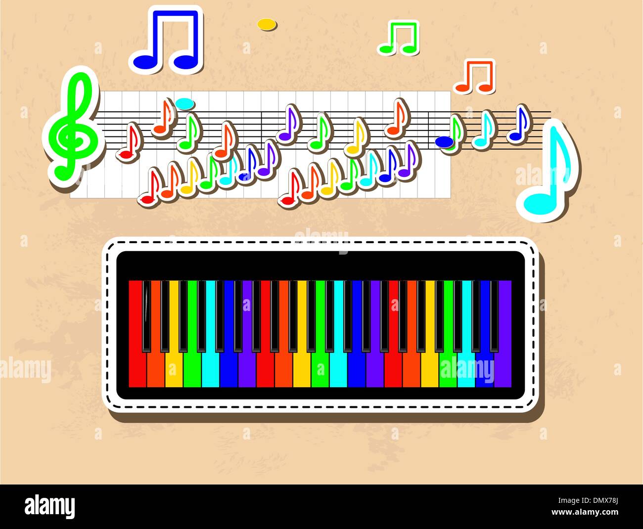 Musical notes rainbow hi-res stock photography and images - Alamy