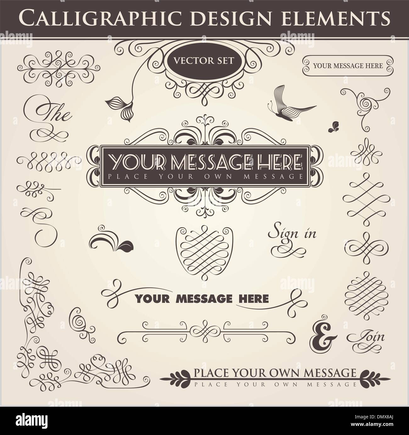 Calligraphic design elements Stock Vector Images - Alamy
