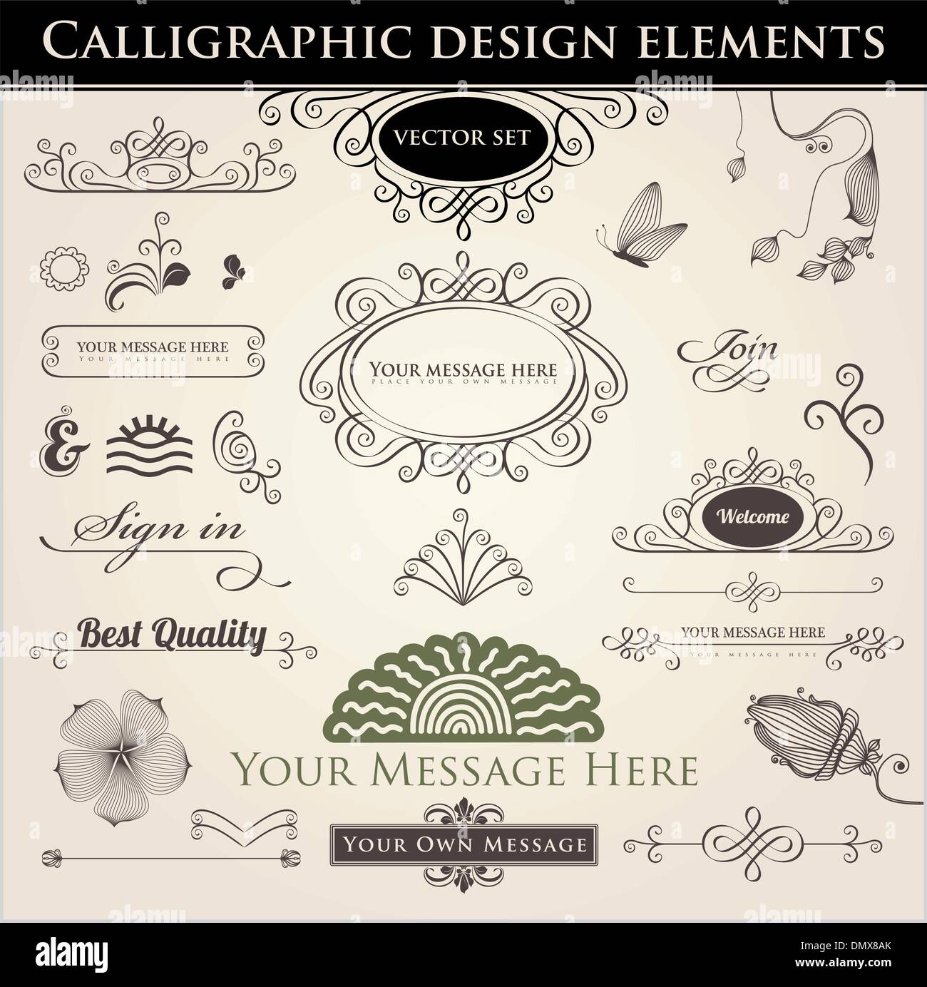 Calligraphic Design Elements Stock Vector Image & Art - Alamy