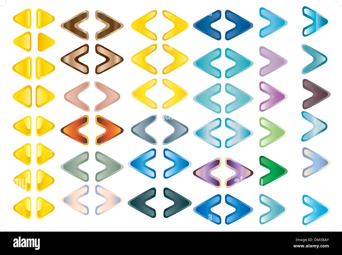 set of arrows in different color variations Stock Vector Image & Art ...