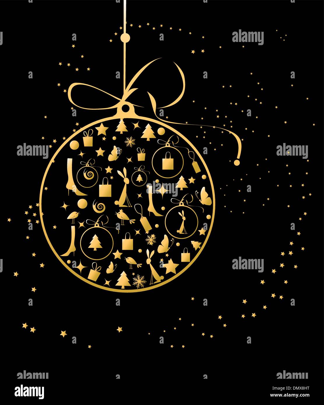 Golden ball decoration Stock Vector Images - Alamy