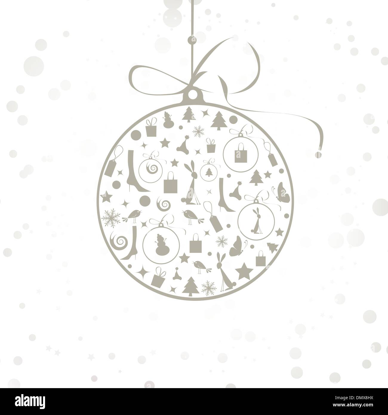 Christmas ribbon hanging Stock Vector Images - Alamy