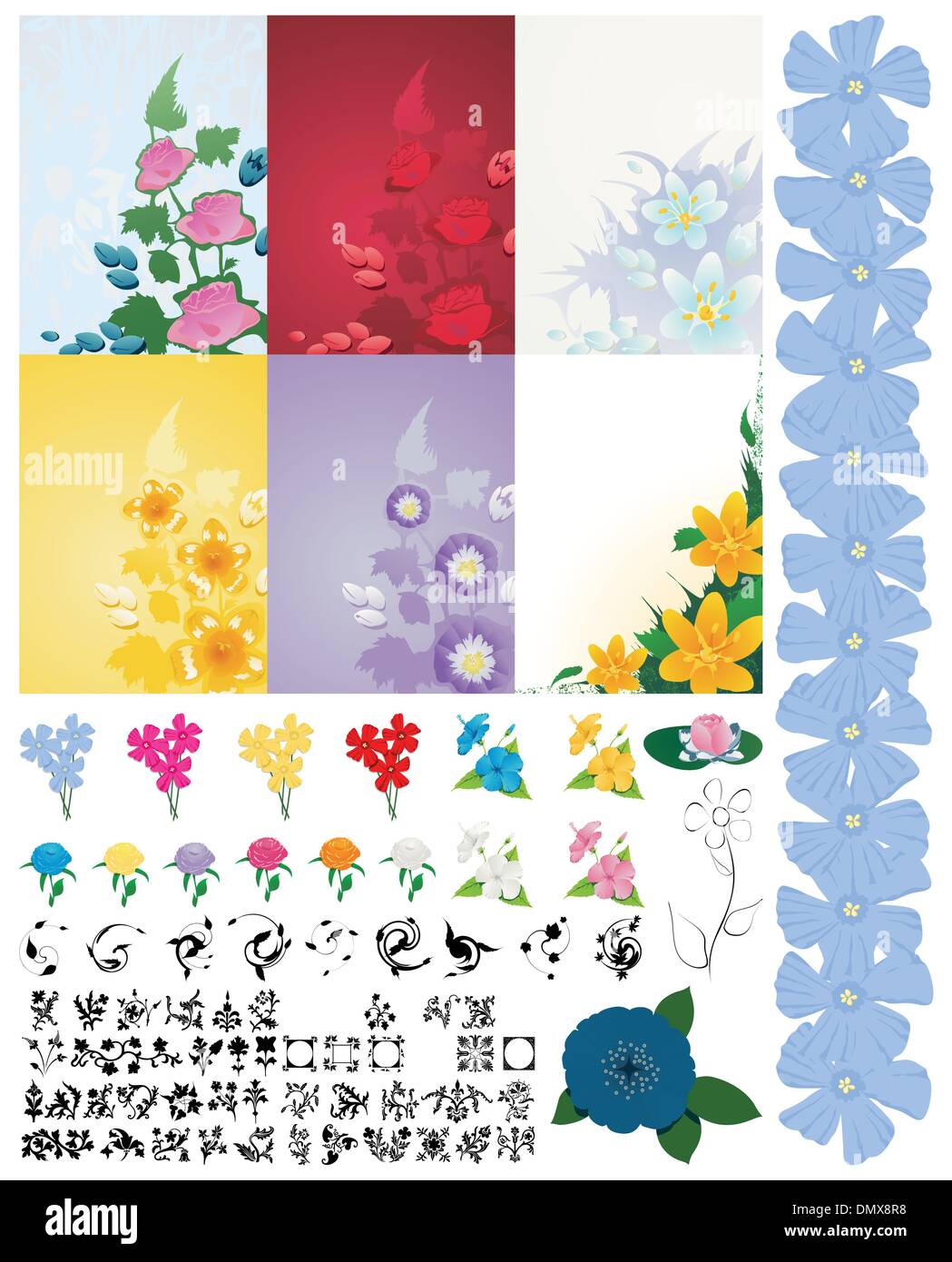 Beautiful flower border Stock Vector Images - Alamy