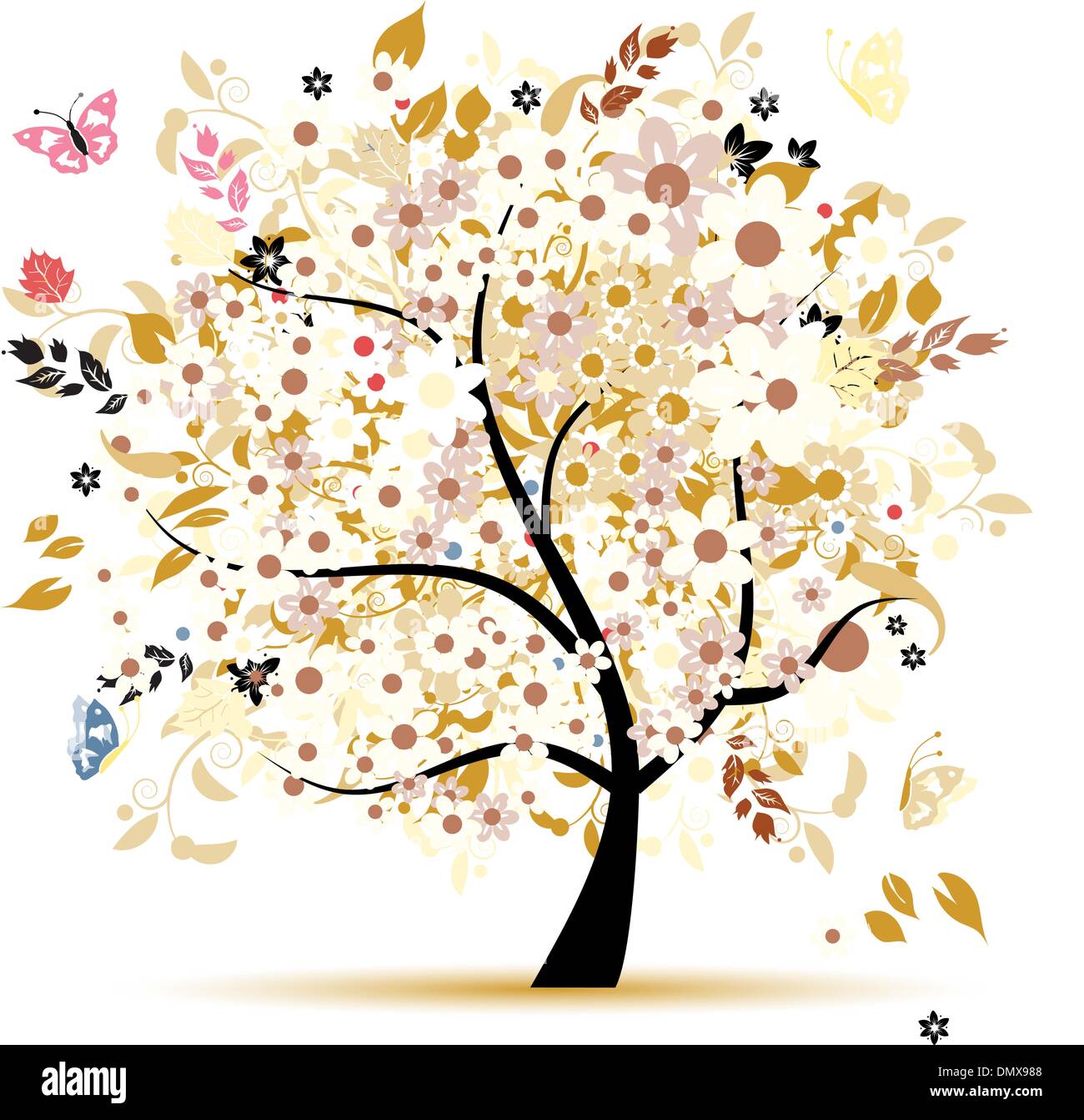 Beautiful floral tree for your design Stock Vector Image & Art - Alamy