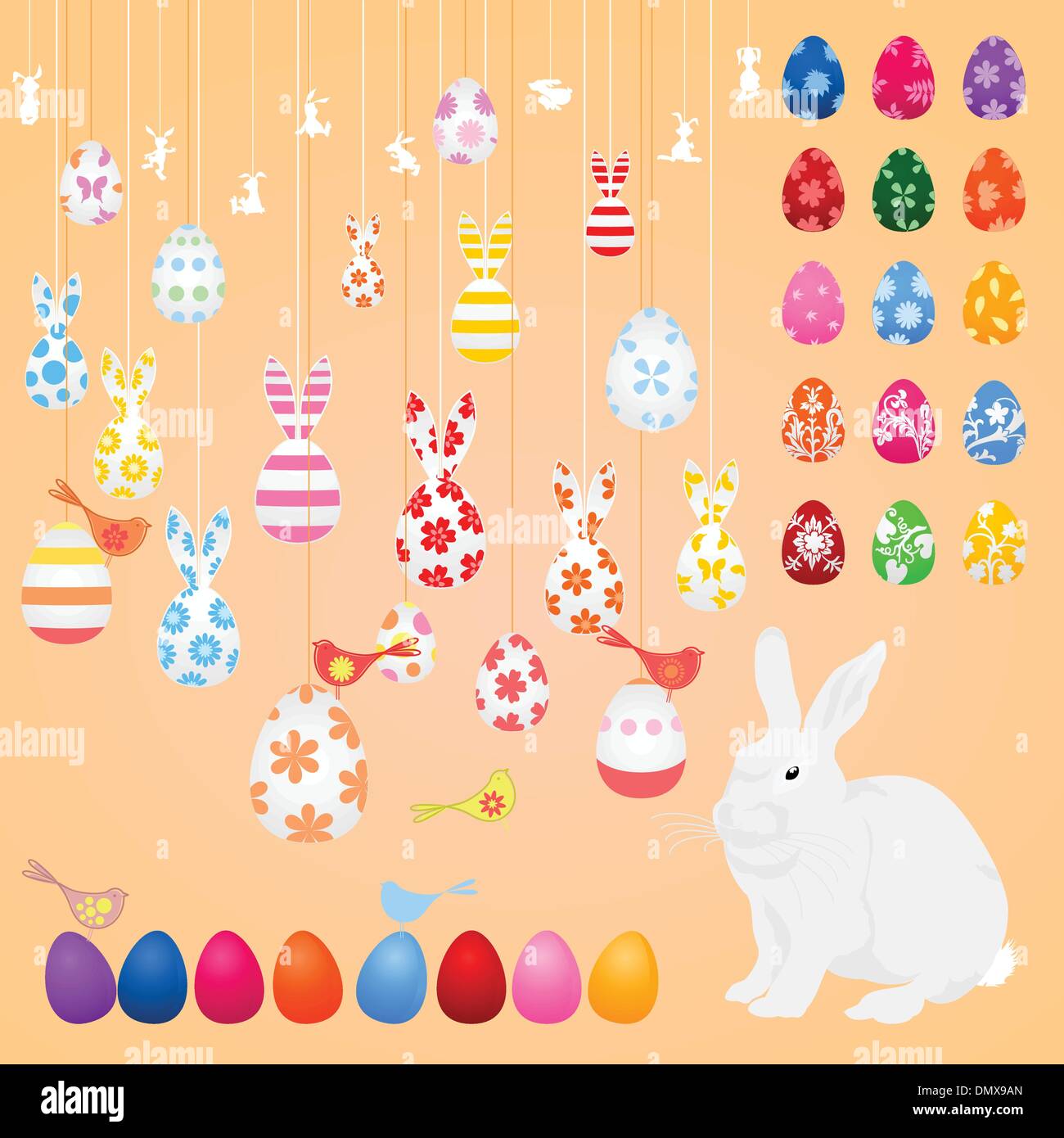 Background with easter symbols Stock Vector Images - Alamy