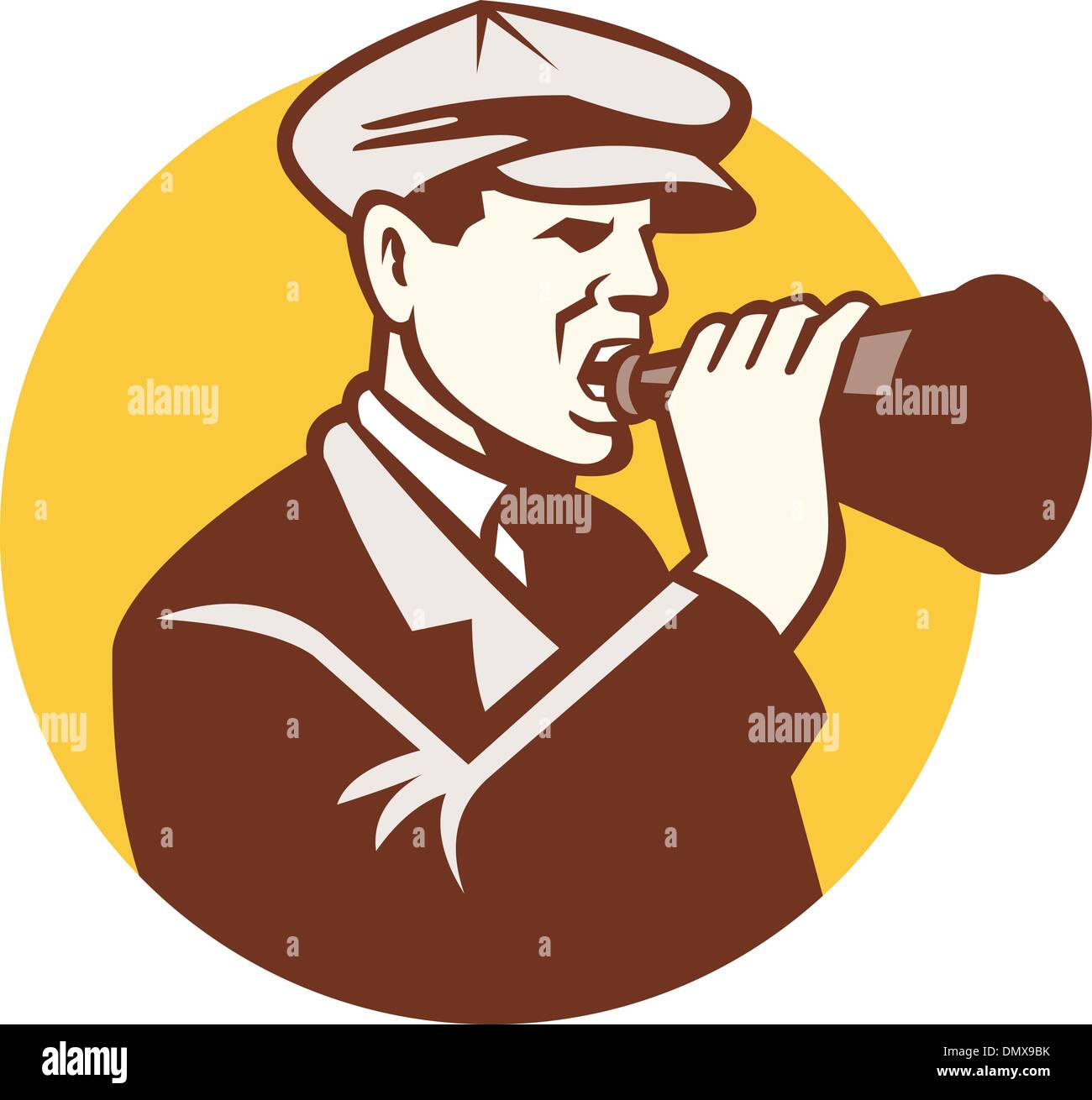 Man Shouting With Vintage Bullhorn Retro Stock Vector Image & Art - Alamy