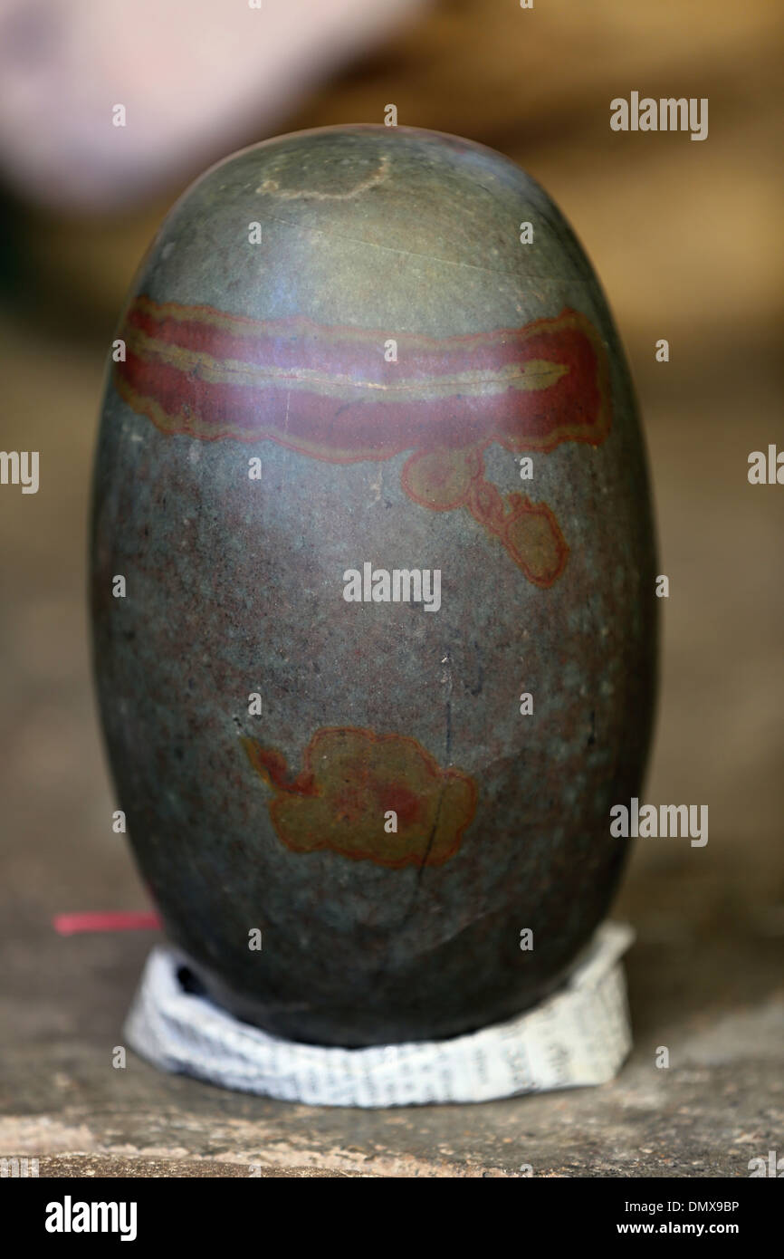 Bana lingam from the Narmada River in Omkareshwar Madhya Pradesh India ...