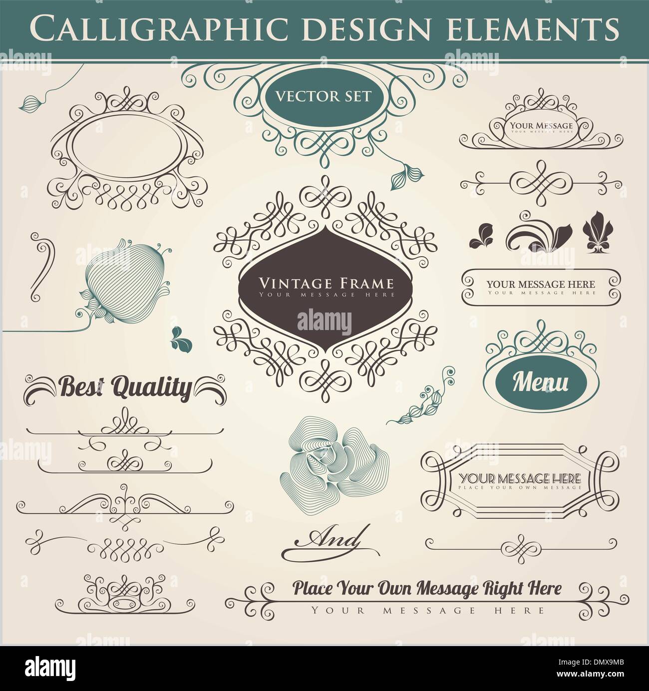 Calligraphic design elements vector vectors hi-res stock photography ...