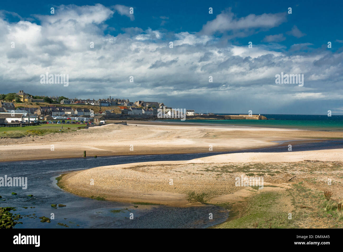 banff sands beach bridge moray estuary river Stock Photo - Alamy