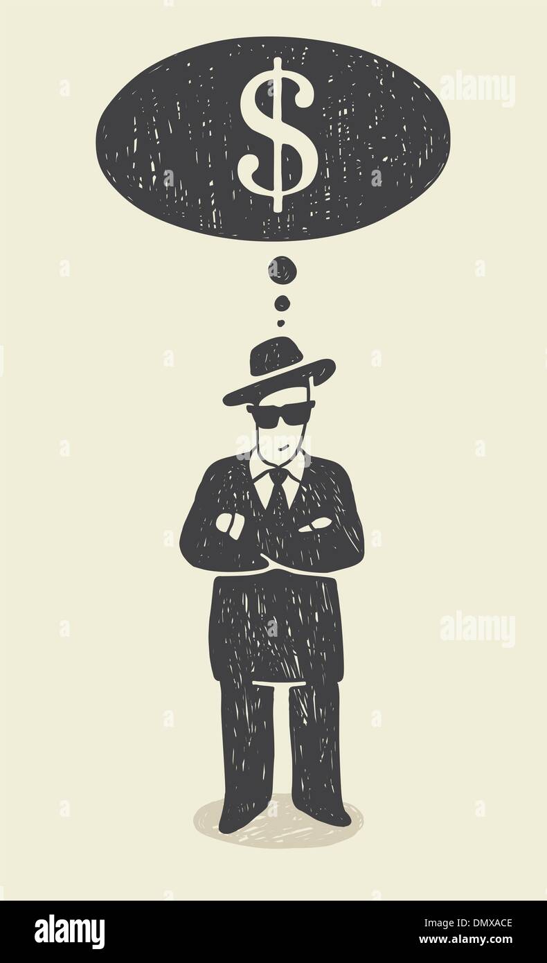 Serious thinking Stock Vector Images - Alamy