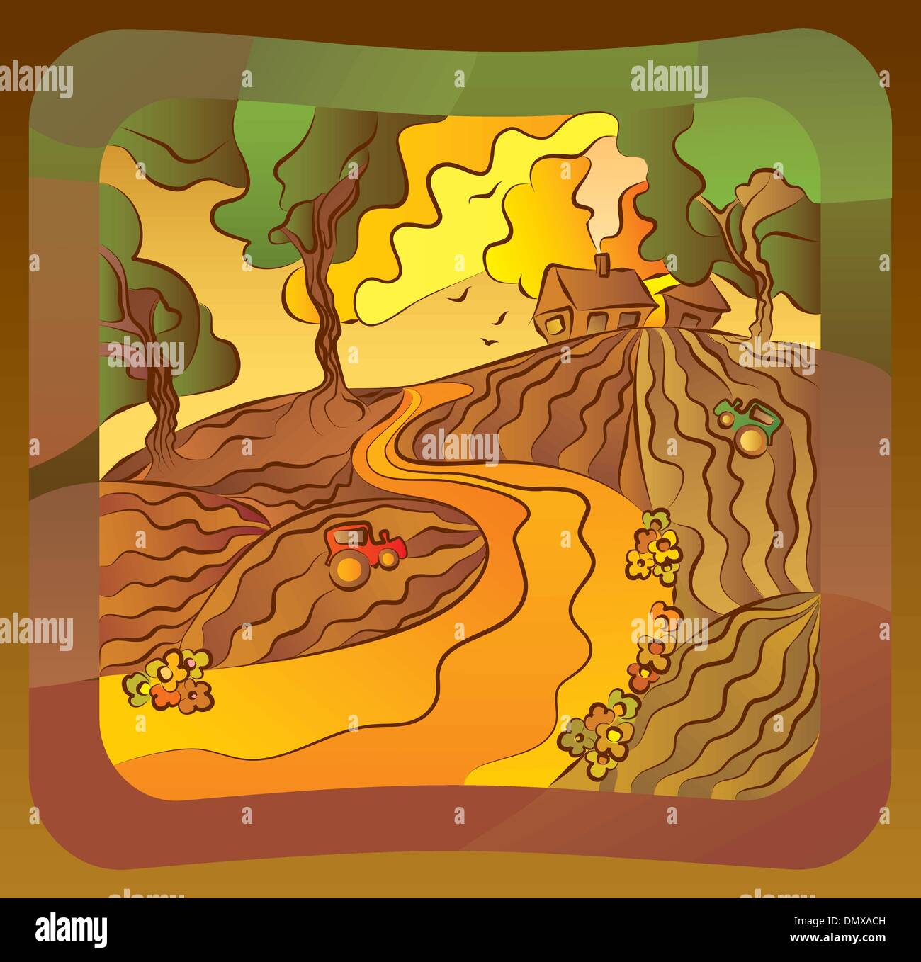 Rural village road Stock Vector Images - Alamy