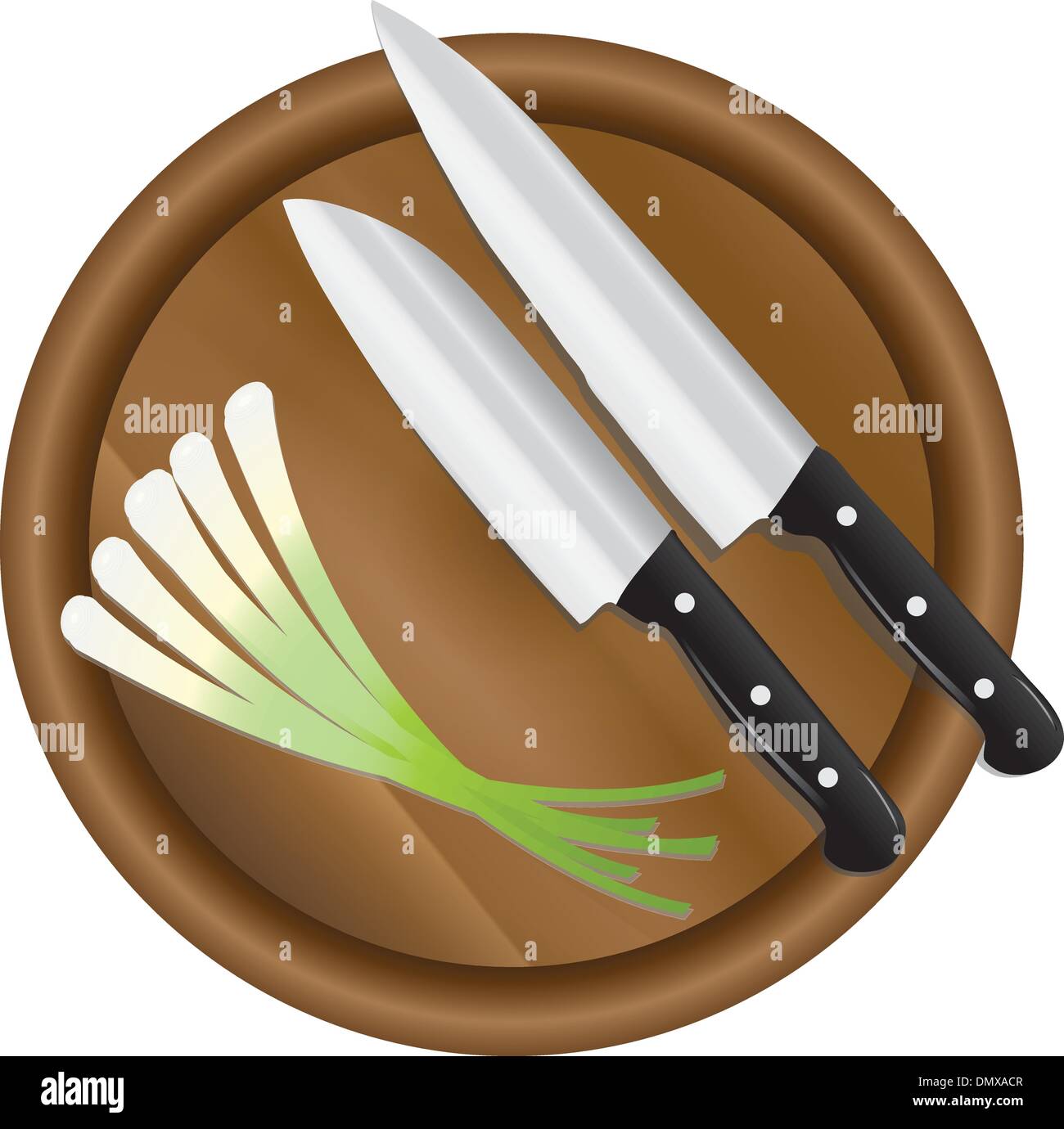 Cutting green onions Stock Vector Images - Alamy