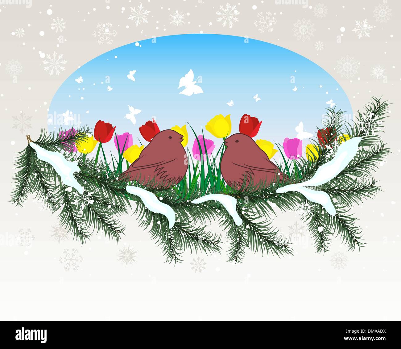 winter window with summer Stock Vector Image & Art - Alamy