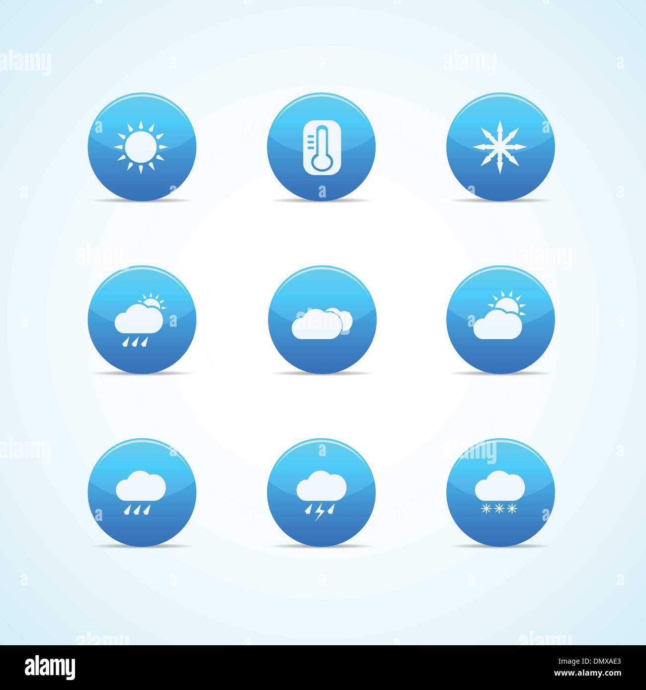 Set of blue glossy weather icons Stock Vector Image & Art - Alamy