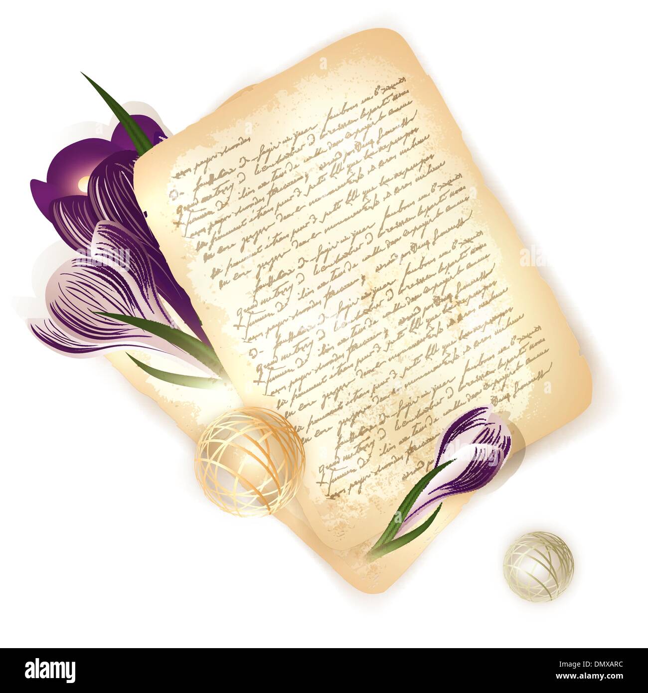 Letter old vintage writing Cut Out Stock Images & Pictures - Alamy