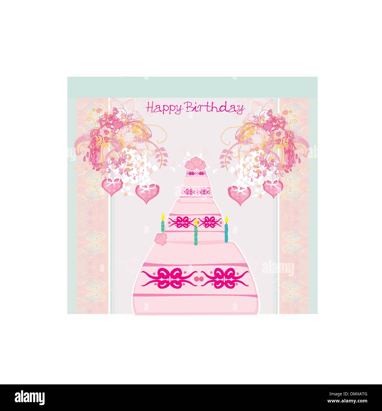 Happy birthday card cake invitation hi-res stock photography and images ...