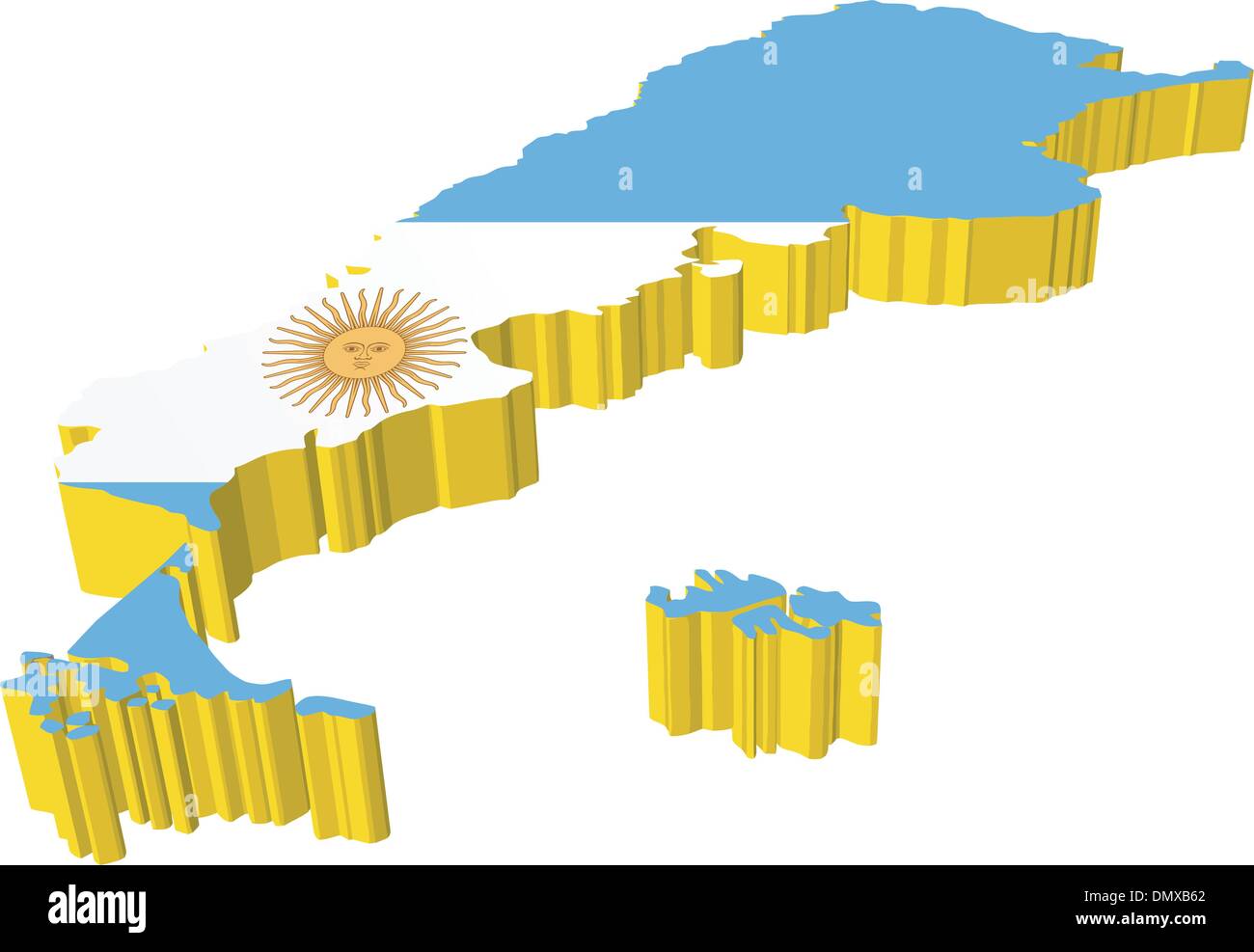 3d realistic flag argentina Cut Out Stock Images & Pictures - Alamy