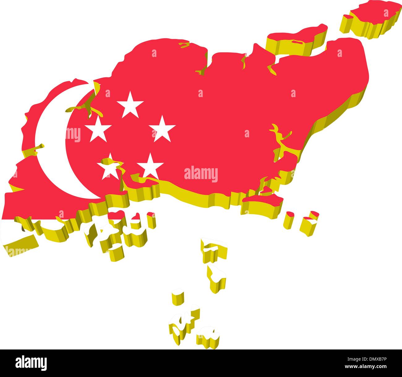 vectors 3D map of Singapore Stock Vector Image & Art - Alamy