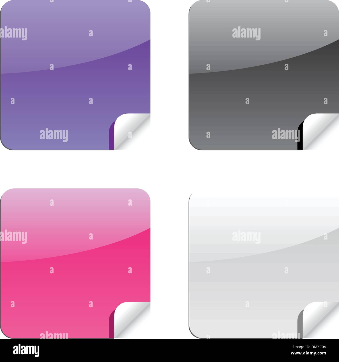 glossy shiny label stickers with peeling corner Stock Vector Image ...