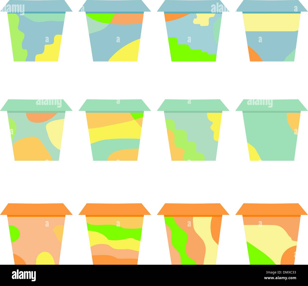 set of decorative flower vintage pots Stock Vector Image & Art - Alamy