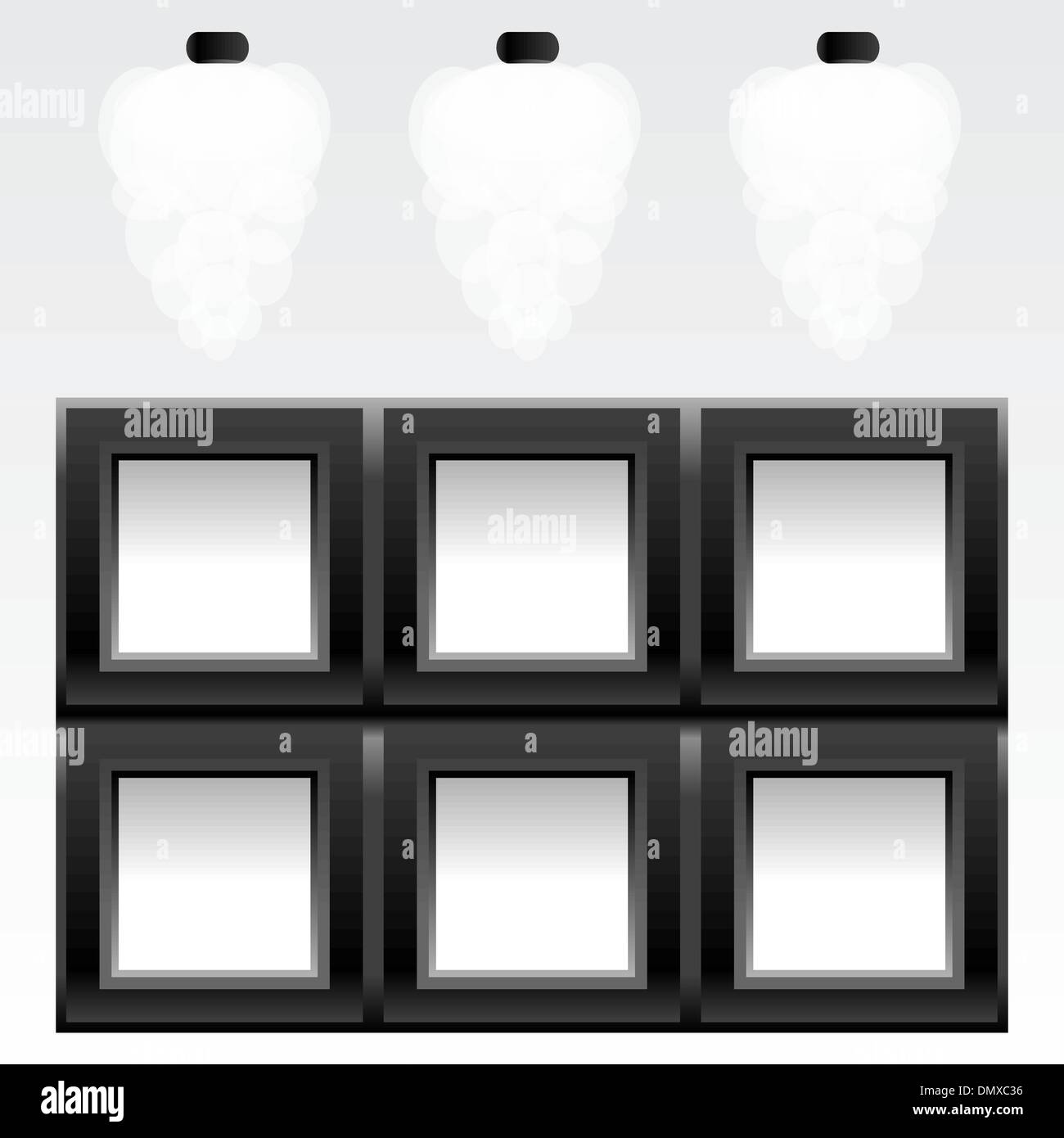 empty six frames on wall with light, vector Stock Vector Image & Art ...