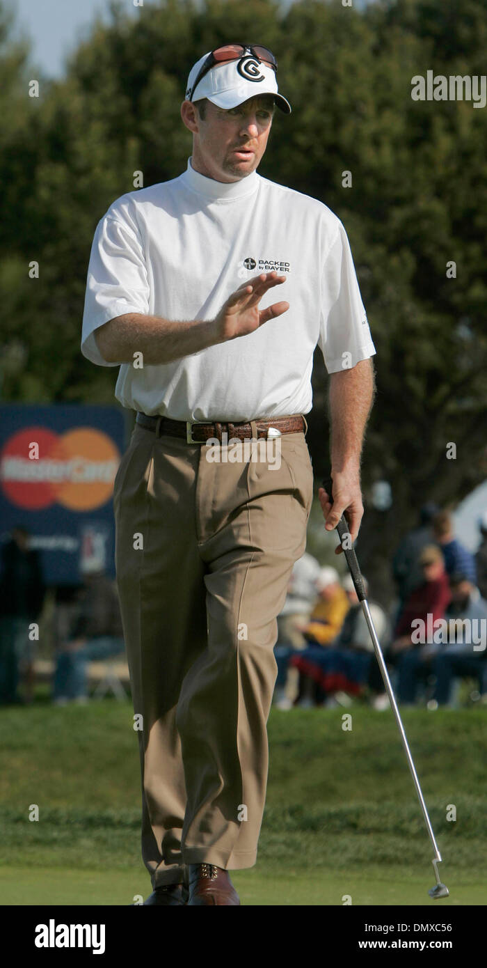Jan 28, 2006; La Jolla, CA, USA; GOLF: ROD PAMPLING tries to coax his ...